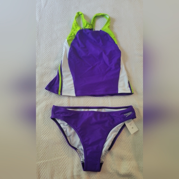 Speedo | Swim | Speedo 2 Piece Girls Swim Suit Size 6 Purple And Lime ...